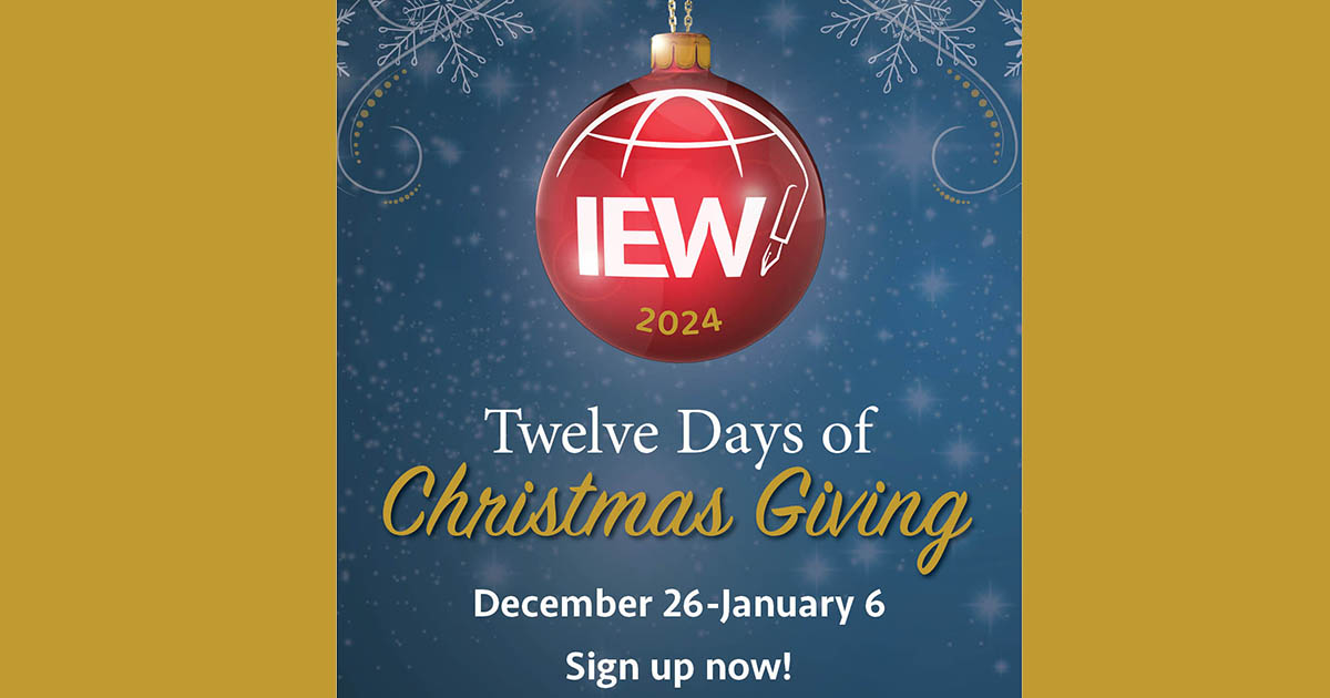 Enjoy IEW's Twelve Days of Christmas Giving!